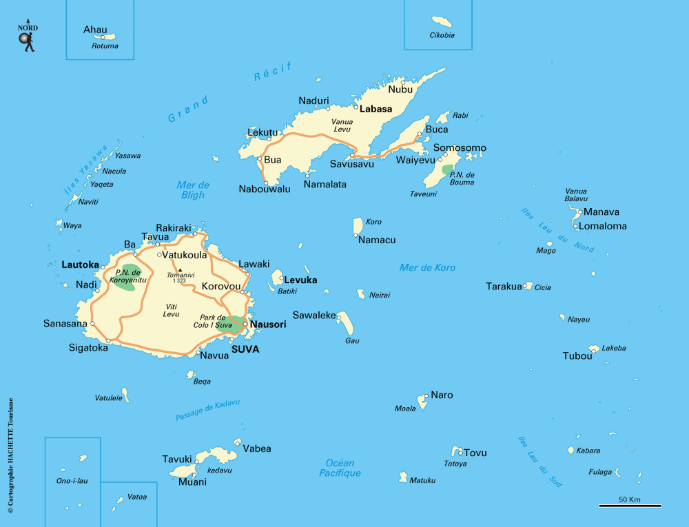 Carte Îles Fidji : Plan Îles Fidji - Routard.com