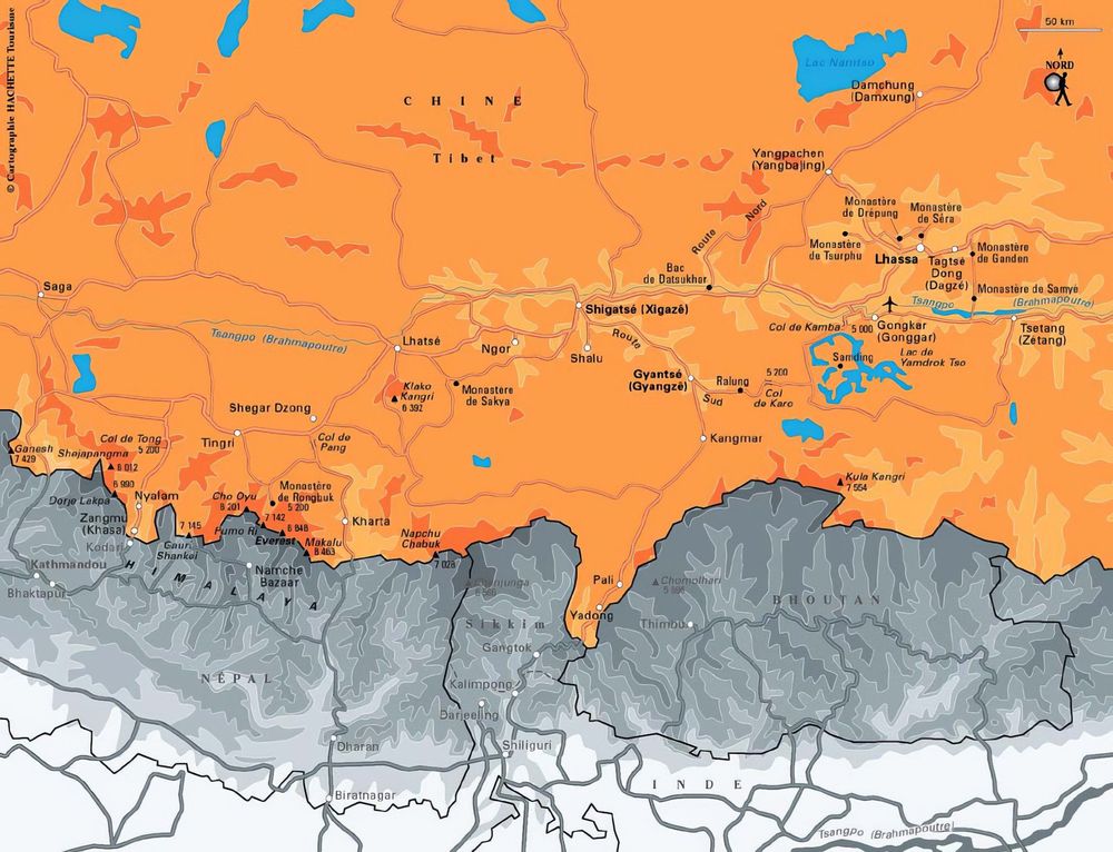 Carte Tibet : Plan Tibet - Routard.com